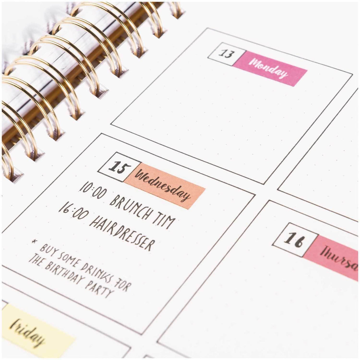 Stickers Weekdays Pink per Bullet Journal – SayPaper